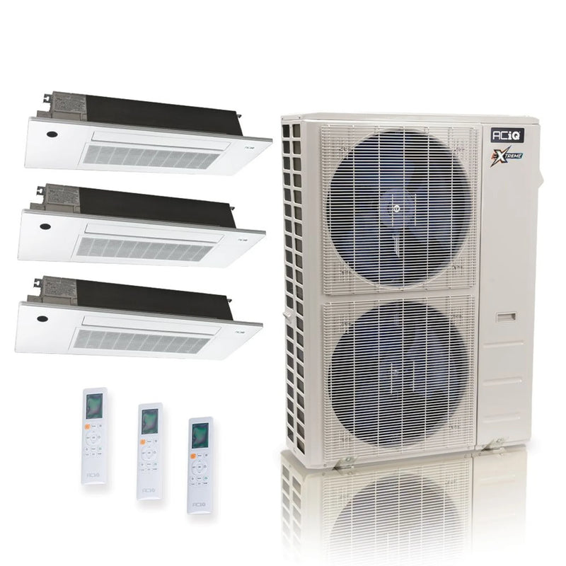 ACiQ 48K BTU 23 SEER2 3-Zone Slim Ceiling Cassette Mini Split R454B 23
