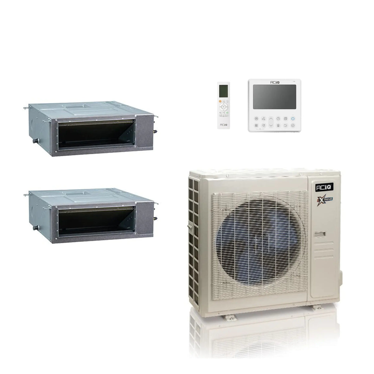 ACiQ 18K BTU 20 SEER2 Extreme Concealed Duct Mini Split System 2-Zone