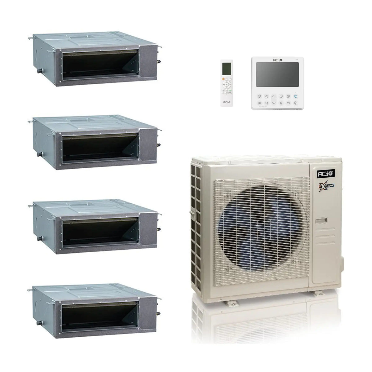 ACiQ 36,000 BTU 19.4 SEER2 Extreme 4-Zone Concealed Duct Mini Split 9+