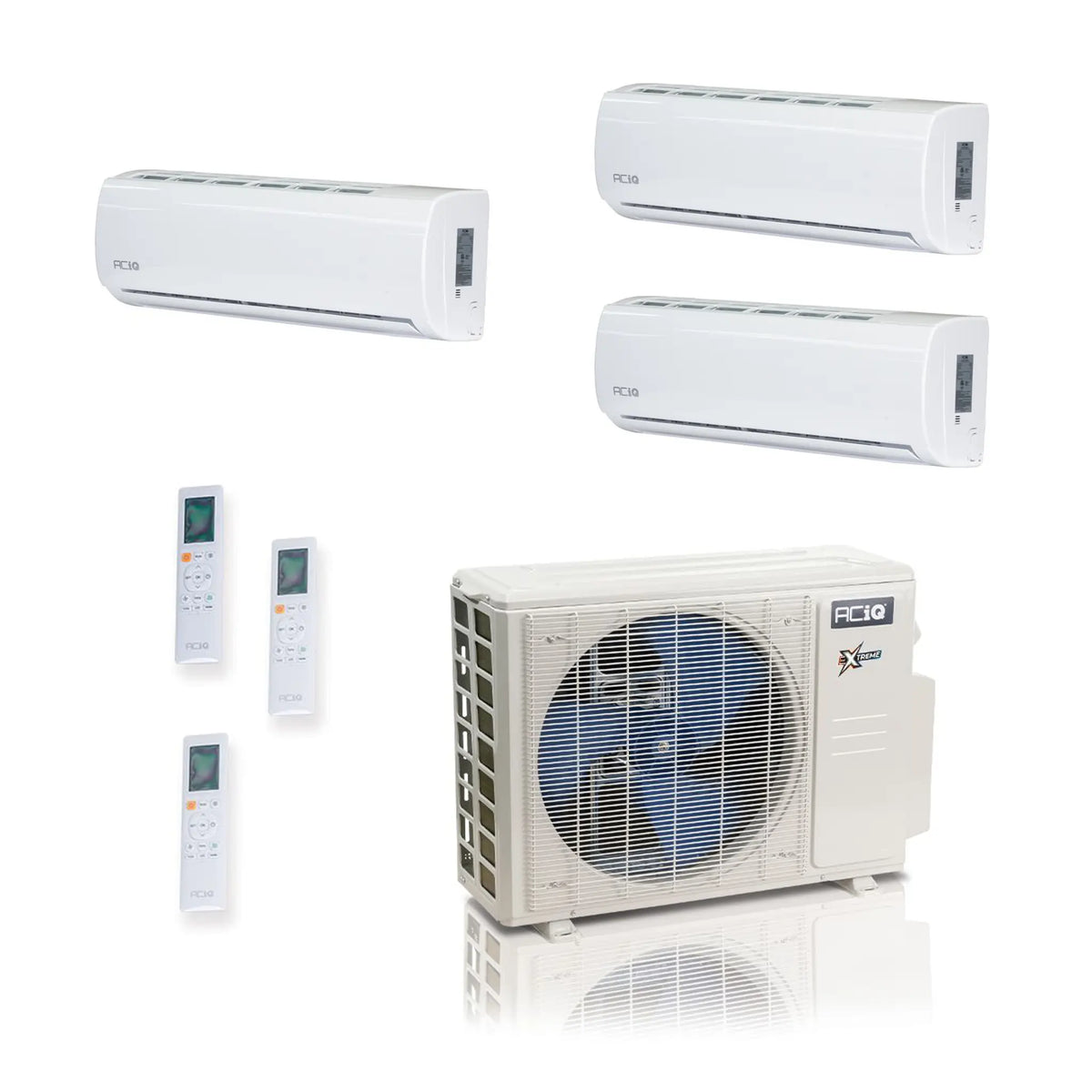 ACiQ 18K BTU 25 SEER2 Extreme 3-Zone Mini Split System R454B 230V 6+6+ — HVAC Store