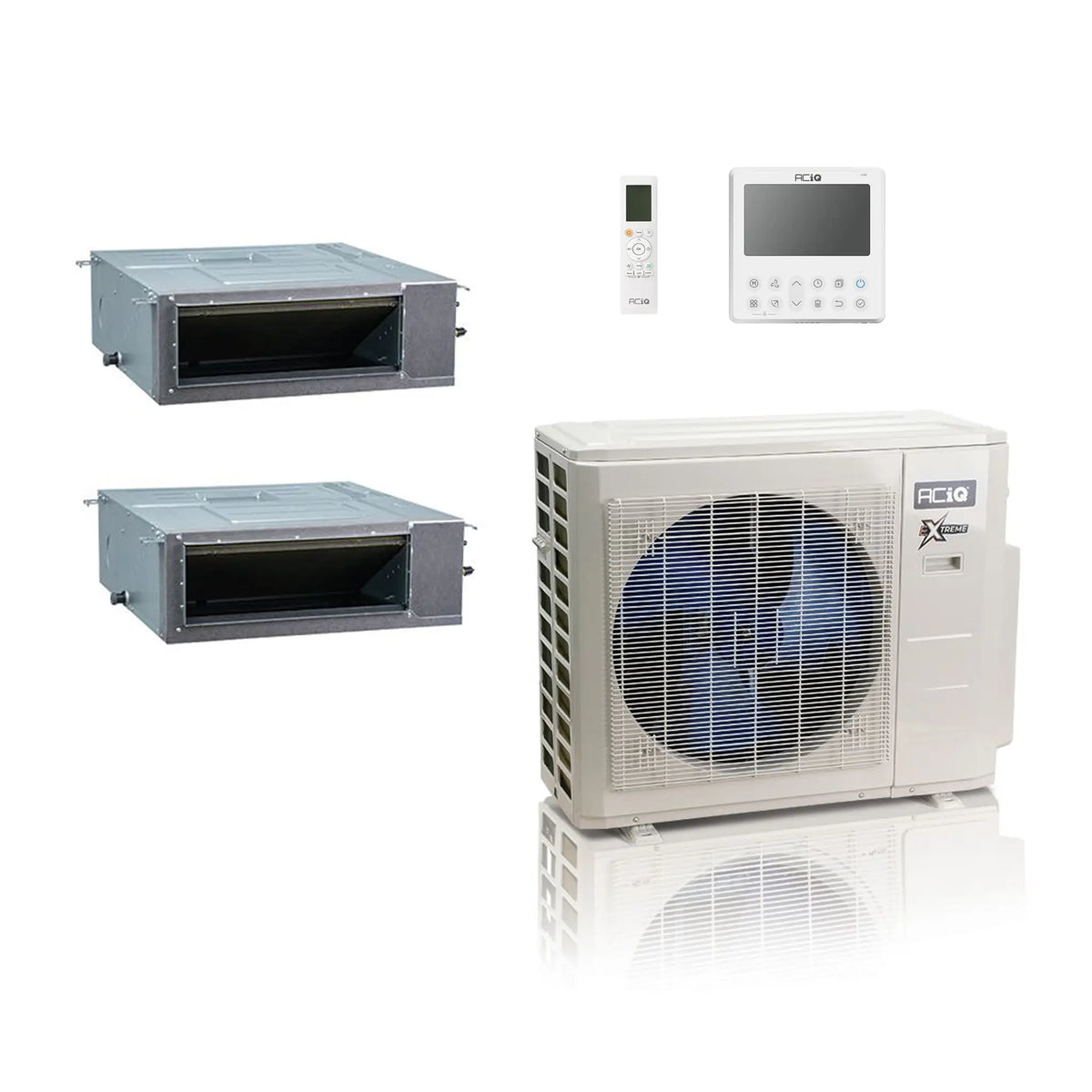 ACiQ 27K BTU 19 SEER2 Extreme Concealed Duct Mini Split System 2-Zone ...