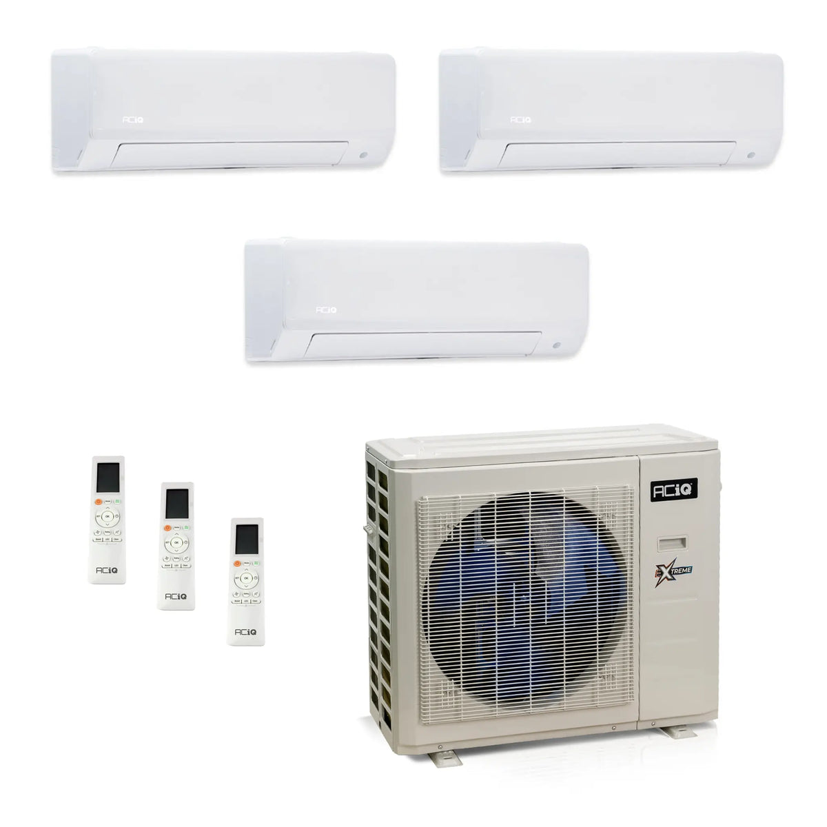 ACiQ 36,000 BTU 23 SEER2 Extreme Wall Mount Mini Split System 3-Zone 6 ...