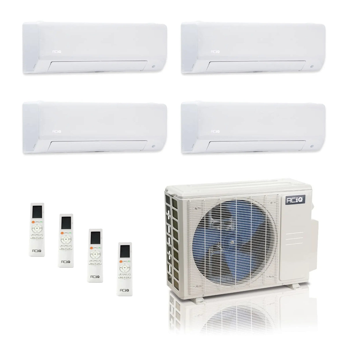 ACiQ 36,000 BTU 24 SEER2 Wall Mount Mini Split System 4-Zone R454B 6+6 ...