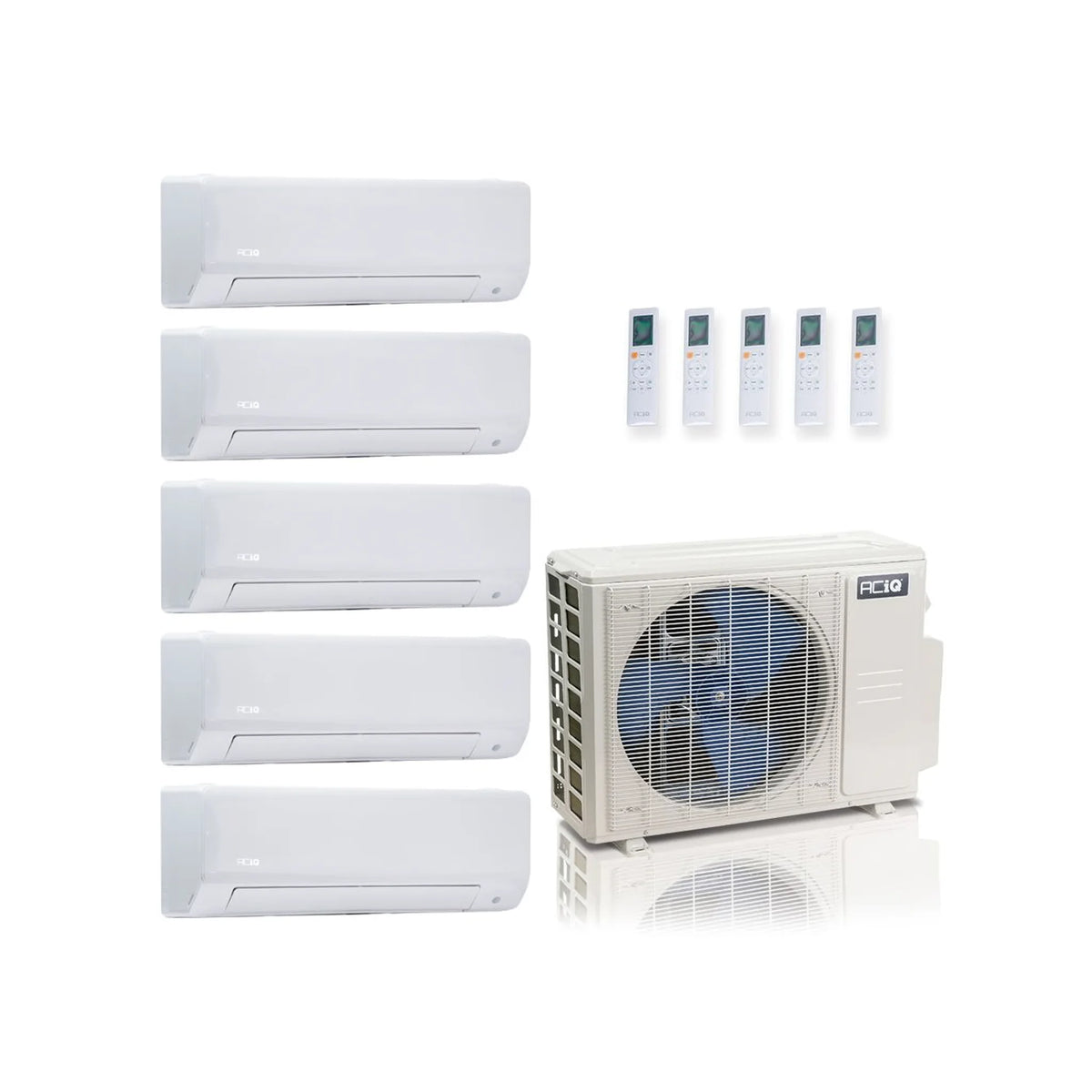 ACiQ 36,000 BTU 24 SEER2 5-Zone Mini Split System R454B 230V 6+9+9+9+9 ...