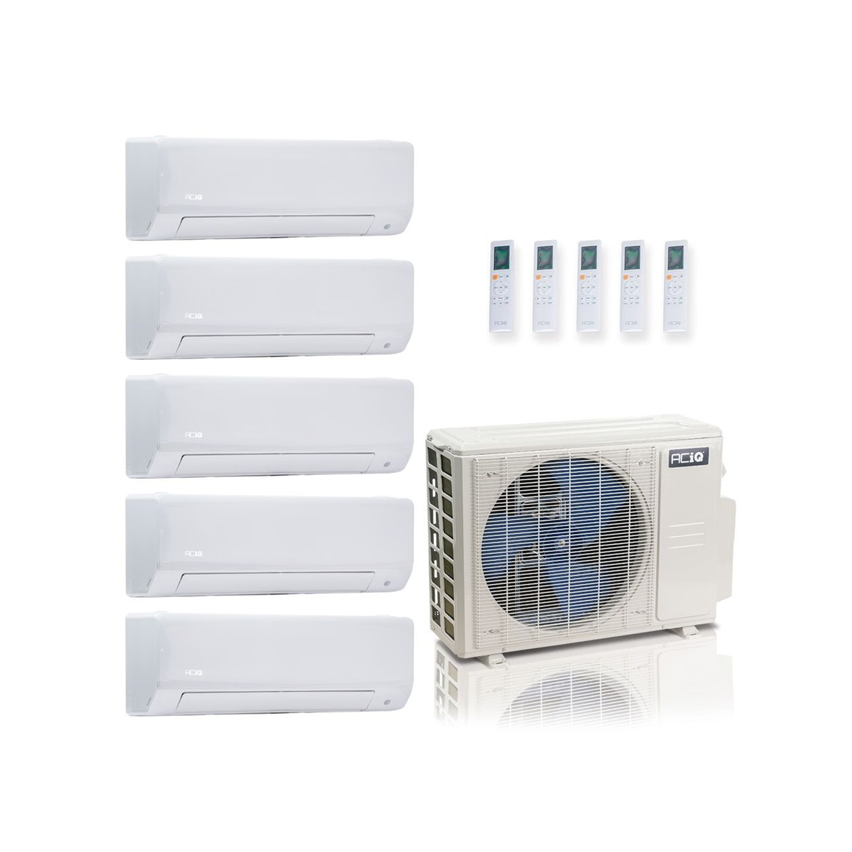 ACiQ 36,000 BTU 24 SEER2 5-Zone Mini Split System R454B 230V 9+9+9+9+9 ...