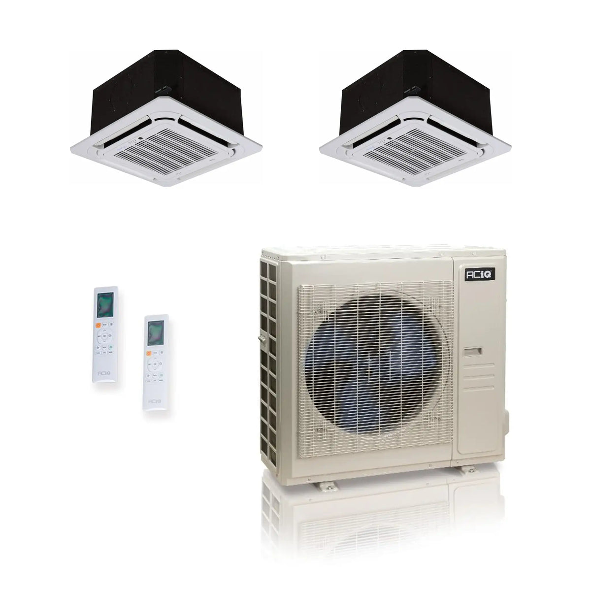 ACiQ 48K BTU 24 SEER2 Ceiling Cassette Mini Split System 2-Zone 230V 1 ...