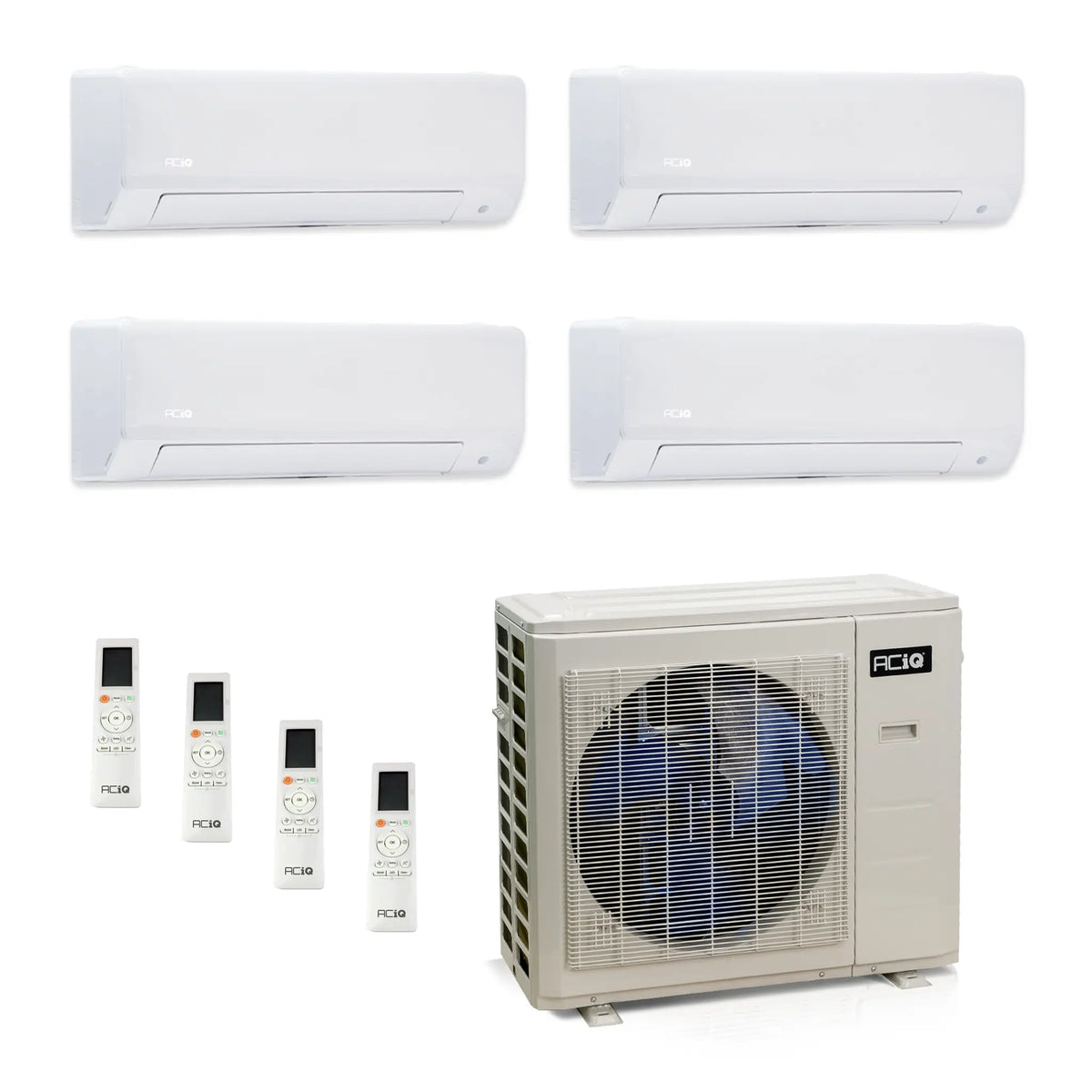 ACiQ 55K BTU 22 SEER2 Wall Mount Mini Split System 4-Zone R454B 6+9+18 ...