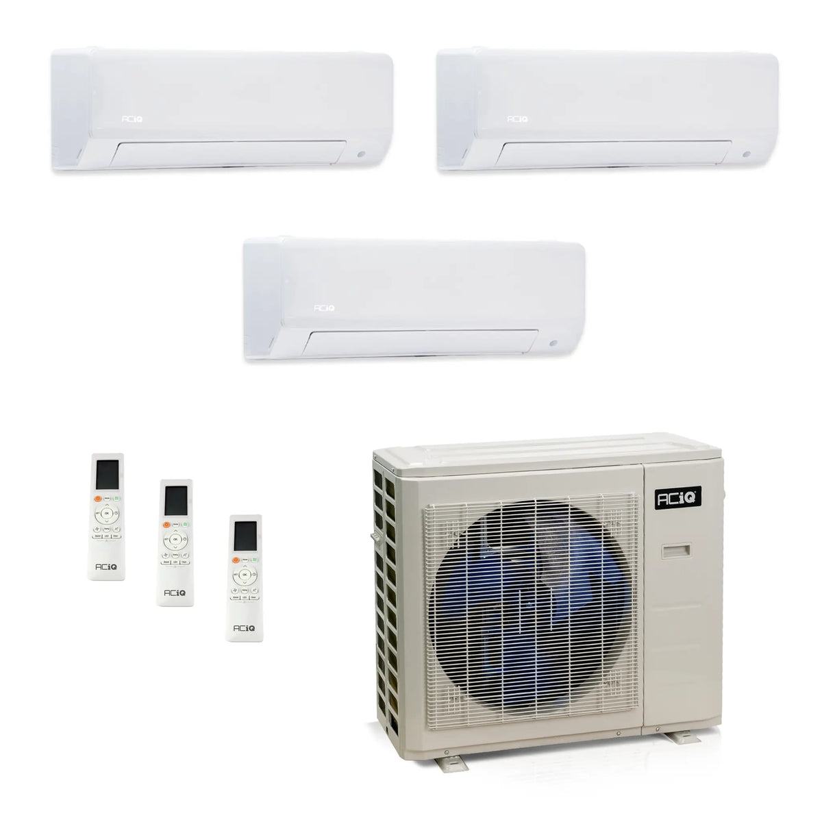 ACiQ 55,000 BTU 22 SEER2 Wall Mount Mini Split System 3-Zone 230V 9+9+